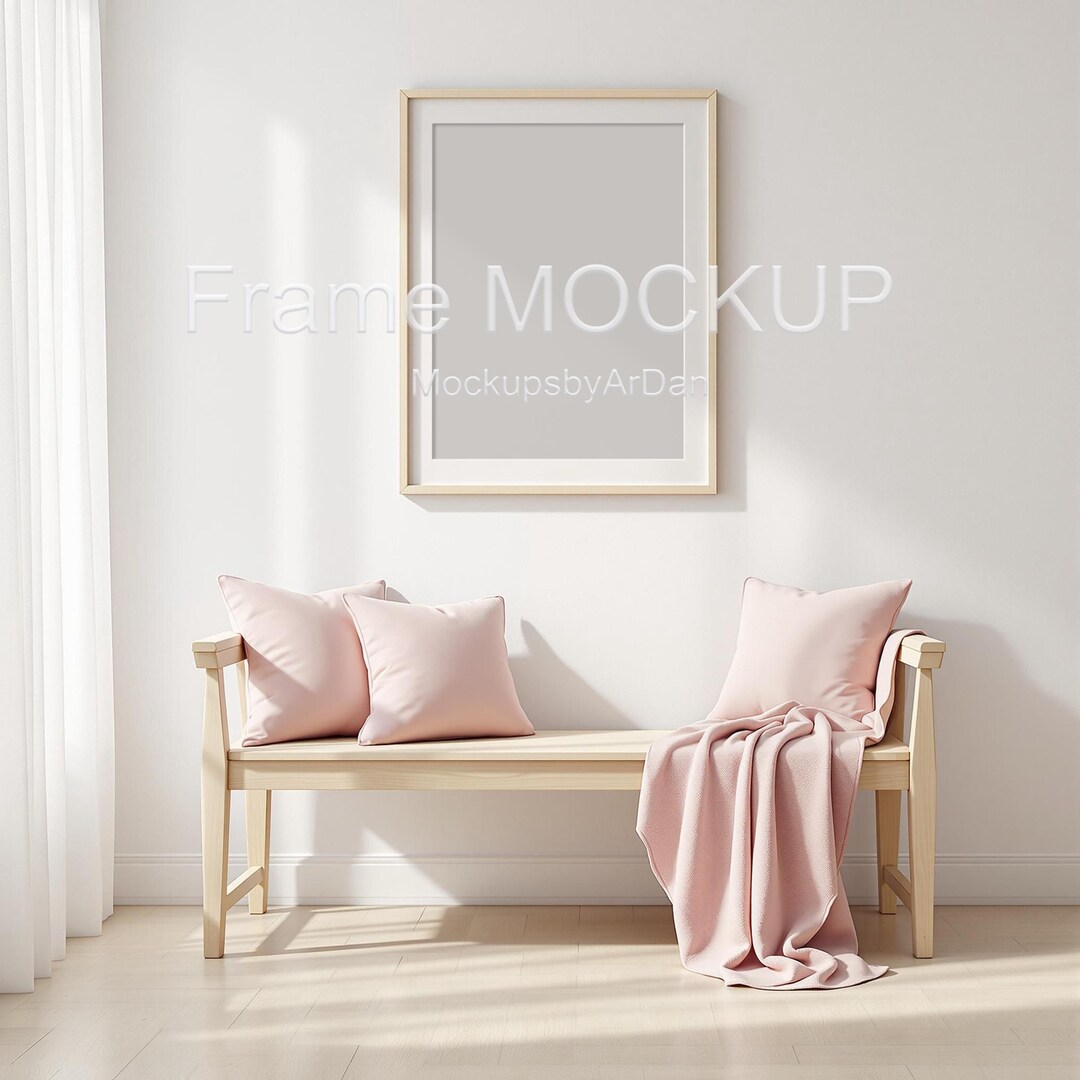 Pastel Wall Frame Mockup: Portrait Mat, Interior Scene (PSD PNG JPG) - Etsy