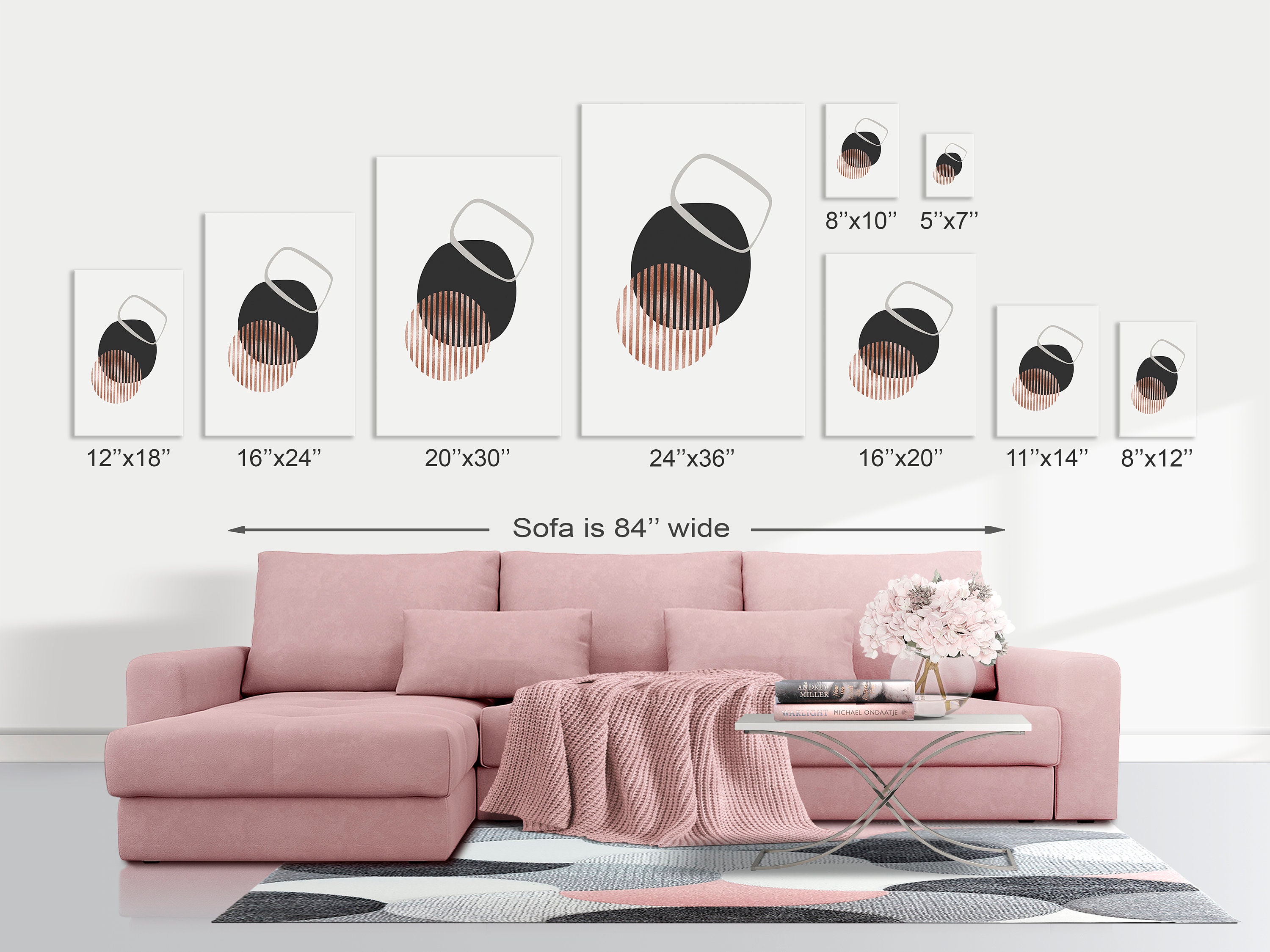 Canvas Size Comparison Chart Canvas Print Size Mockup Canvas - Etsy