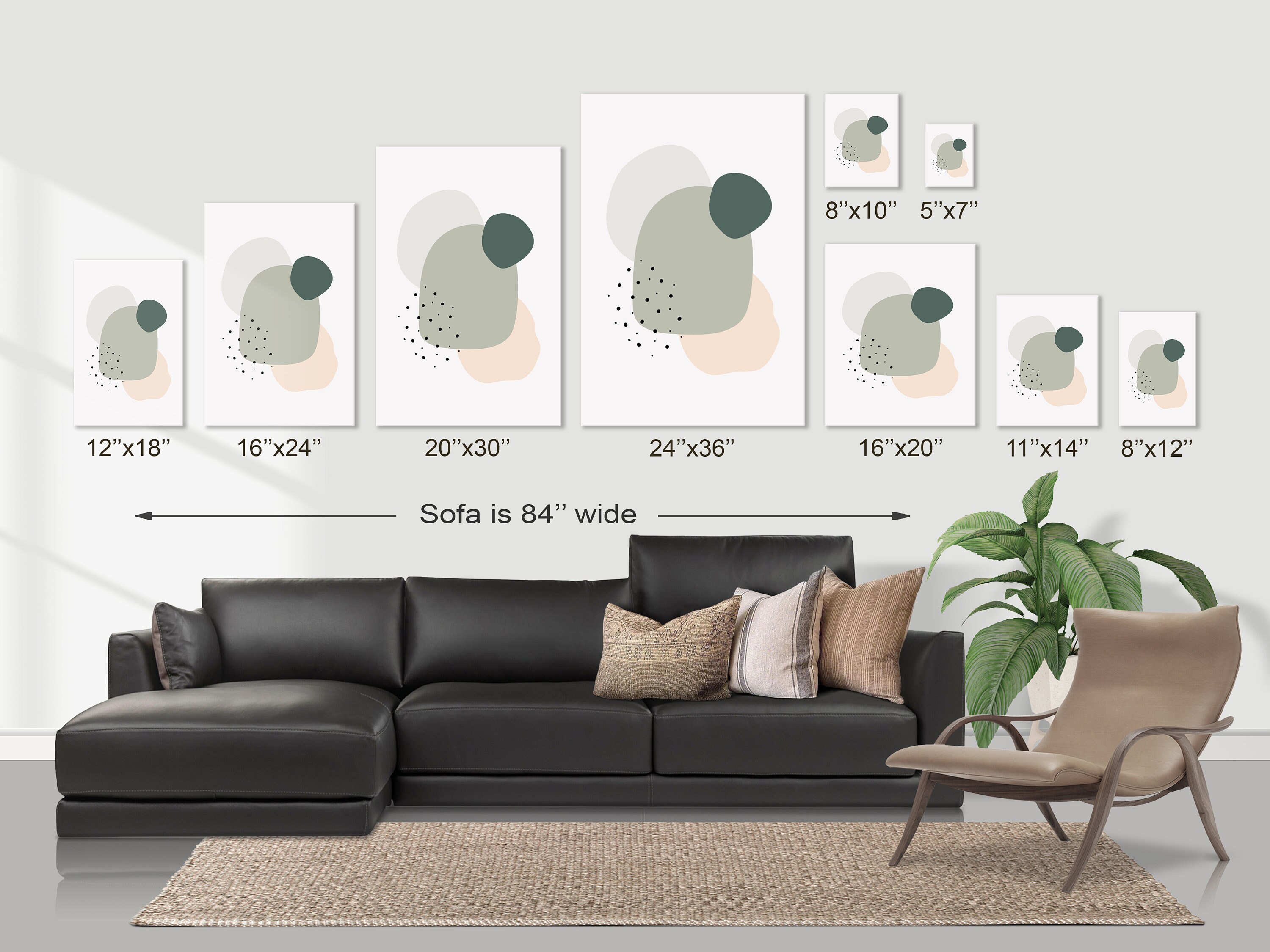 Canvas Size Comparison Chart Canvas Print Size Mockup Canvas - Etsy