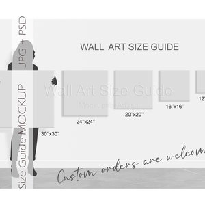 Square Canvas Wall Art Size Guide, Canvas Print Size Guide, Wall Art Display Guide, Canvas Size ...