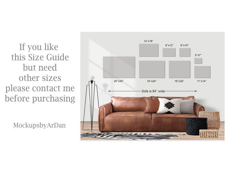 Landscape Print Size Chart Canvas Print Size Mockup Canvas - Etsy