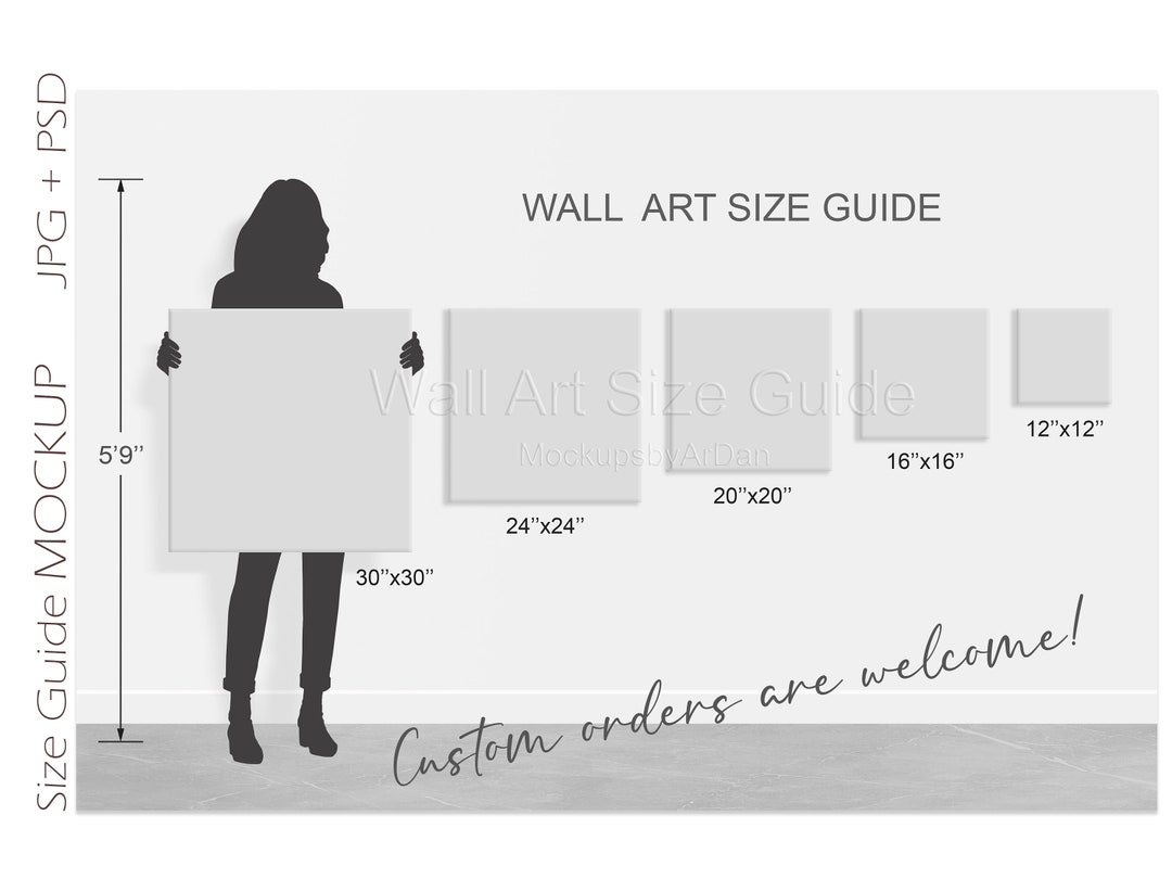 Square Canvas Wall Art Size Guide Canvas Print Size Guide - Etsy