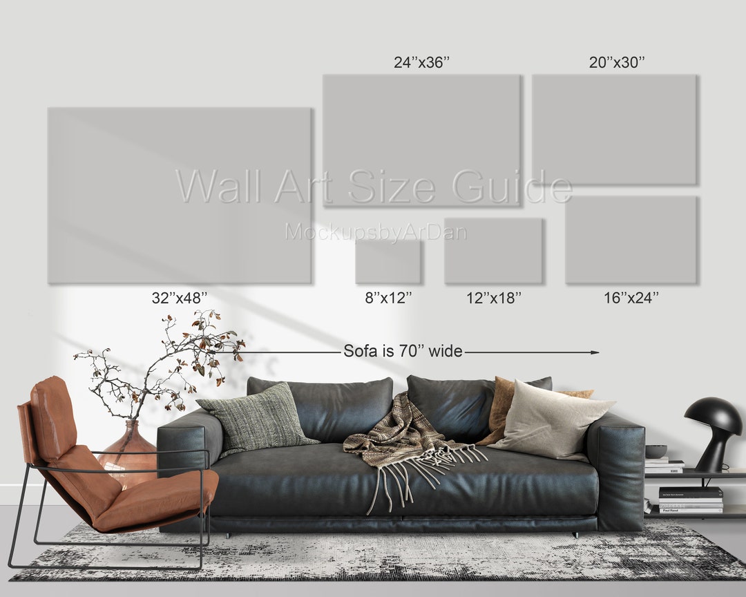 Landscape Canvas Print Size Guide Mockup, Canvas Size Guide Mockup ...