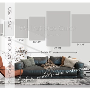 Portrait Canvas Print Size Guide Mockup - Etsy