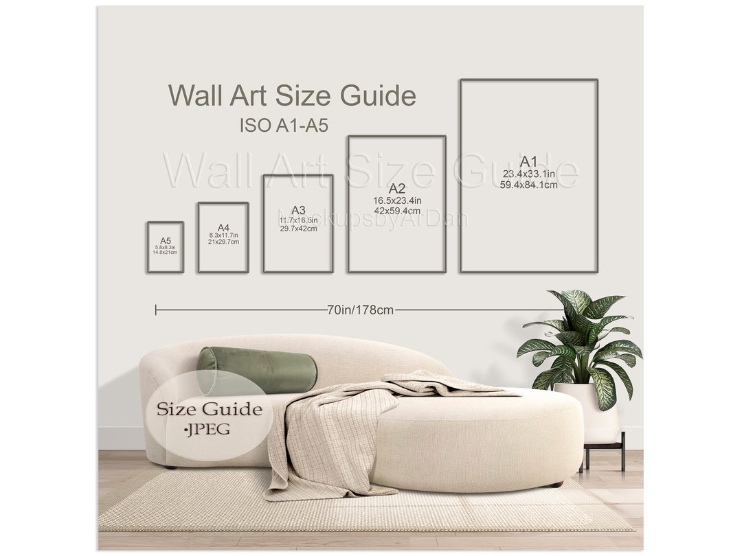 Wall Art Size Chart ISO A1-A5, Wall Art Size Guide, Wall Art Size ...