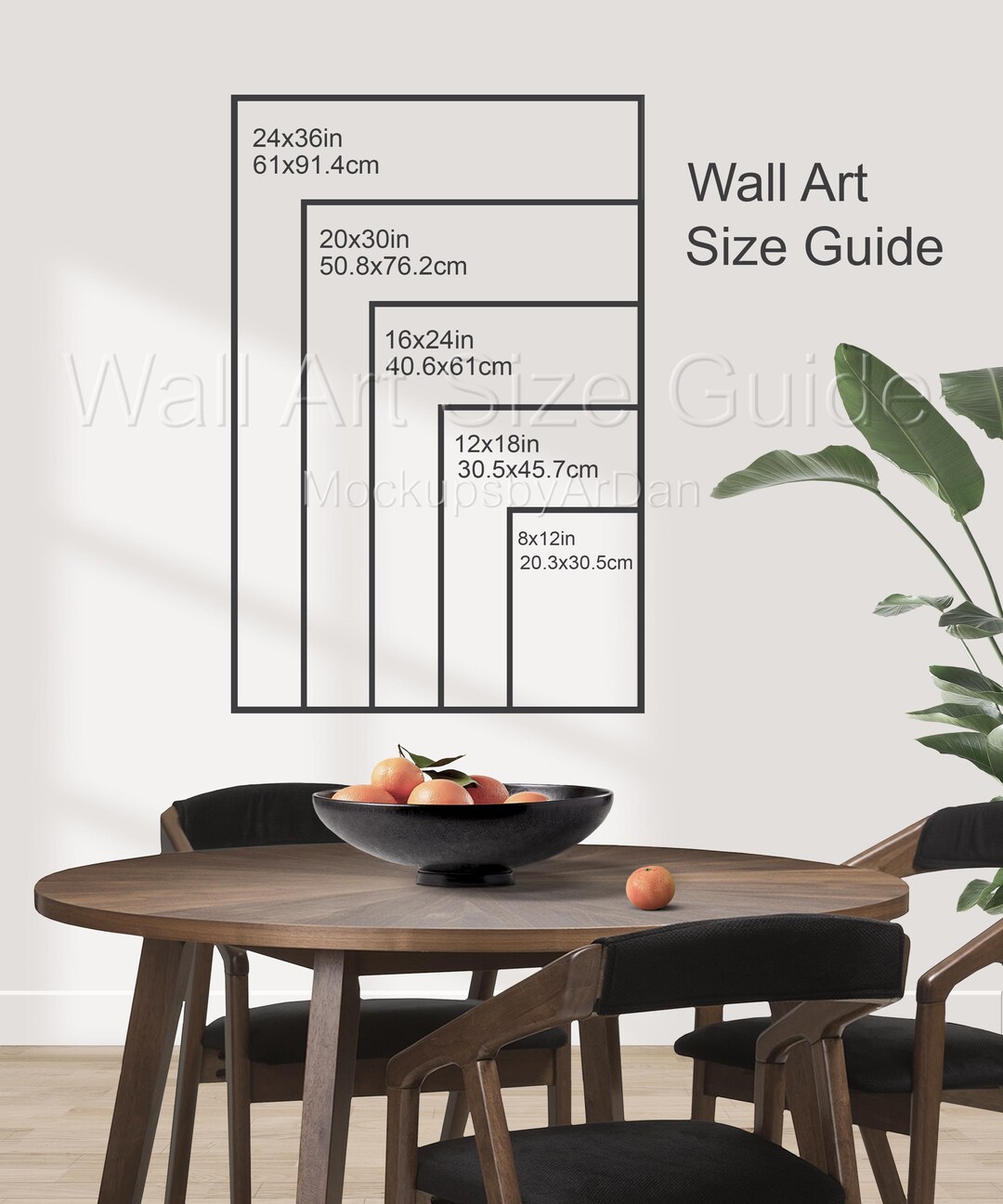 Portrait Wall Art Size Guide Ratio 2:3, Wall Art Size Guide, Wall Art ...