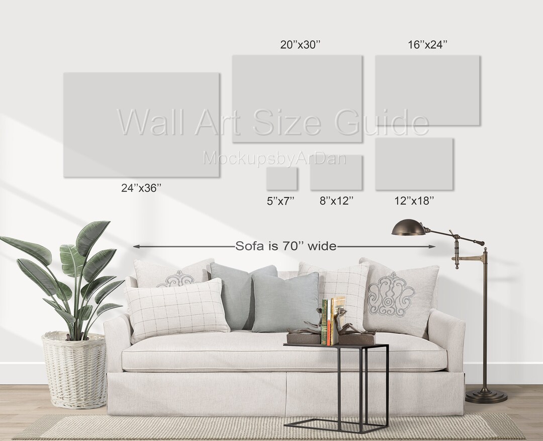 Landscape Canvas Wall Art Size Guide, Canvas Print Size Guide, Wall Art Display Guide, Canvas ...