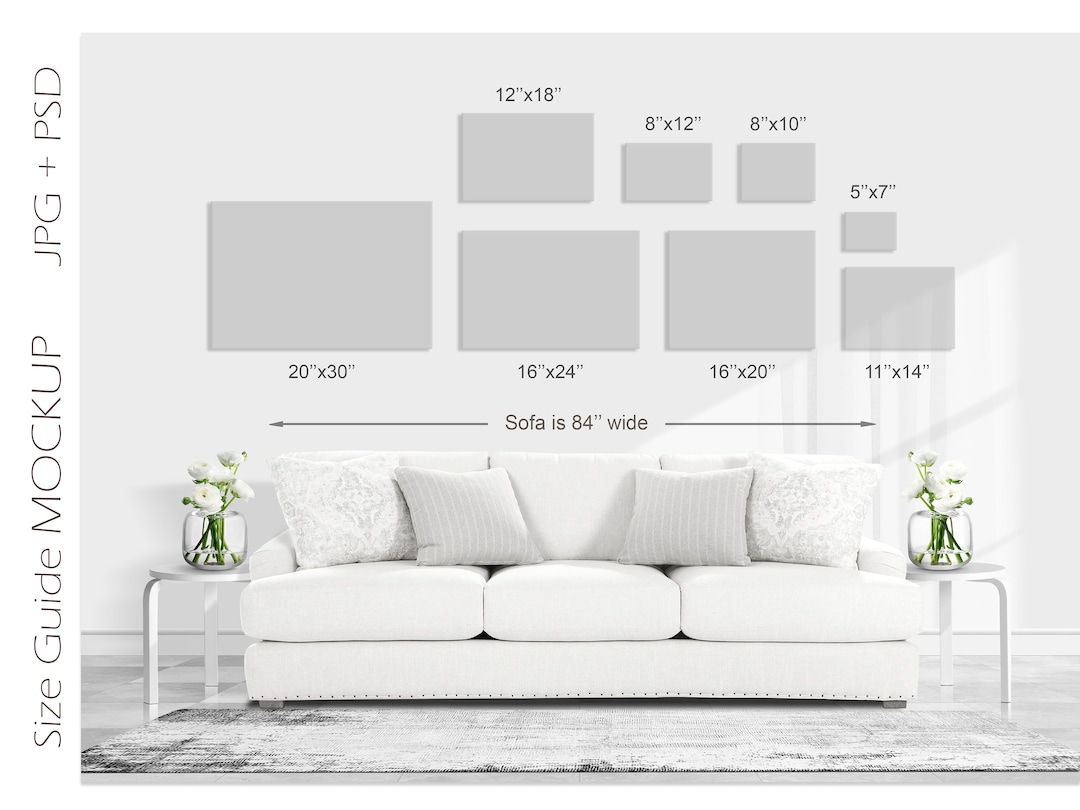 Landscape Print Size Chart Canvas Print Size Mockup Canvas - Etsy