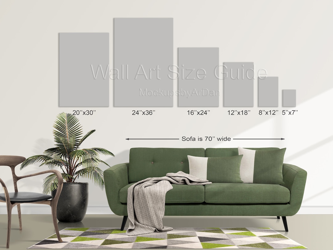 Portrait Canvas Wall Art Size Guide, Canvas Print Size Guide, Wall Art Display Guide, Canvas ...