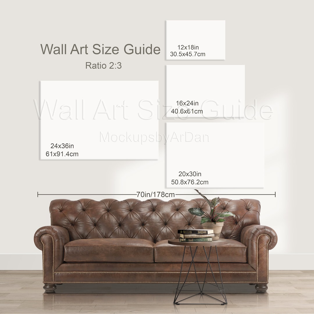 Landscape Wall Art Size Chart Ratio 2:3, Wall Art Size Guide, Wall Art ...