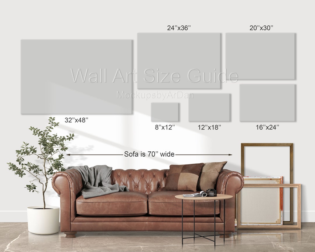 Landscape Canvas Print Size Guide Mockup, Canvas Size Guide Mockup ...