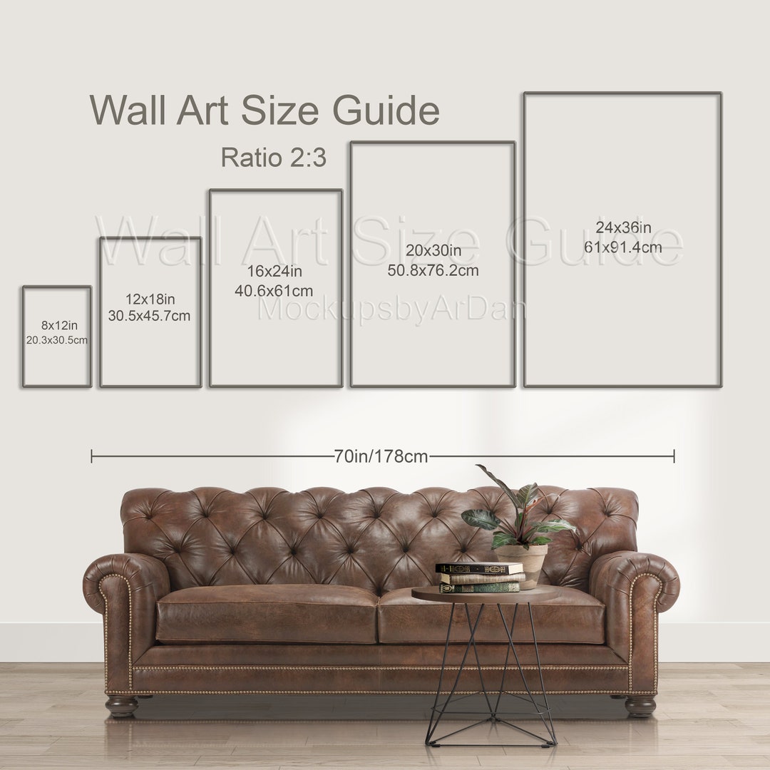 Portrait Wall Art Size Chart Ratio 2:3, Wall Art Size Guide, Wall Art ...