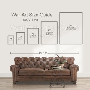 Wall Art Size Chart ISO A1-A5, Wall Art Size Guide, Wall Art Size ...