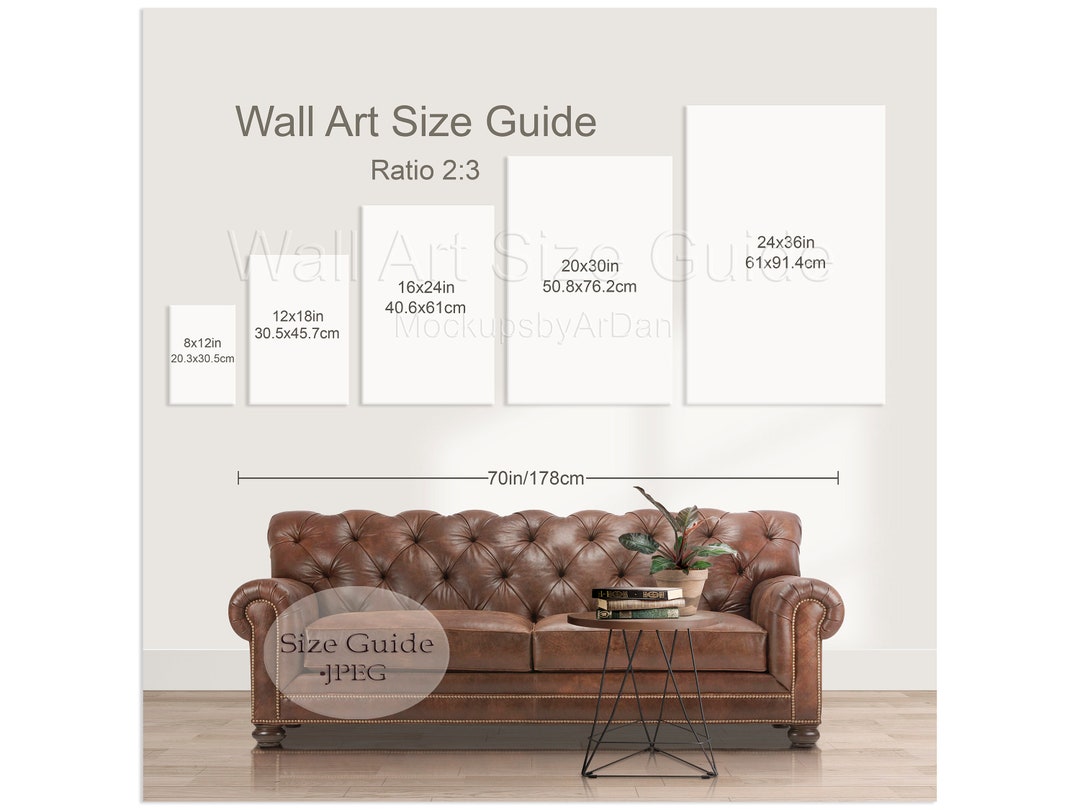 Portrait Wall Art Size Chart Ratio 2:3, Wall Art Size Guide, Wall Art ...