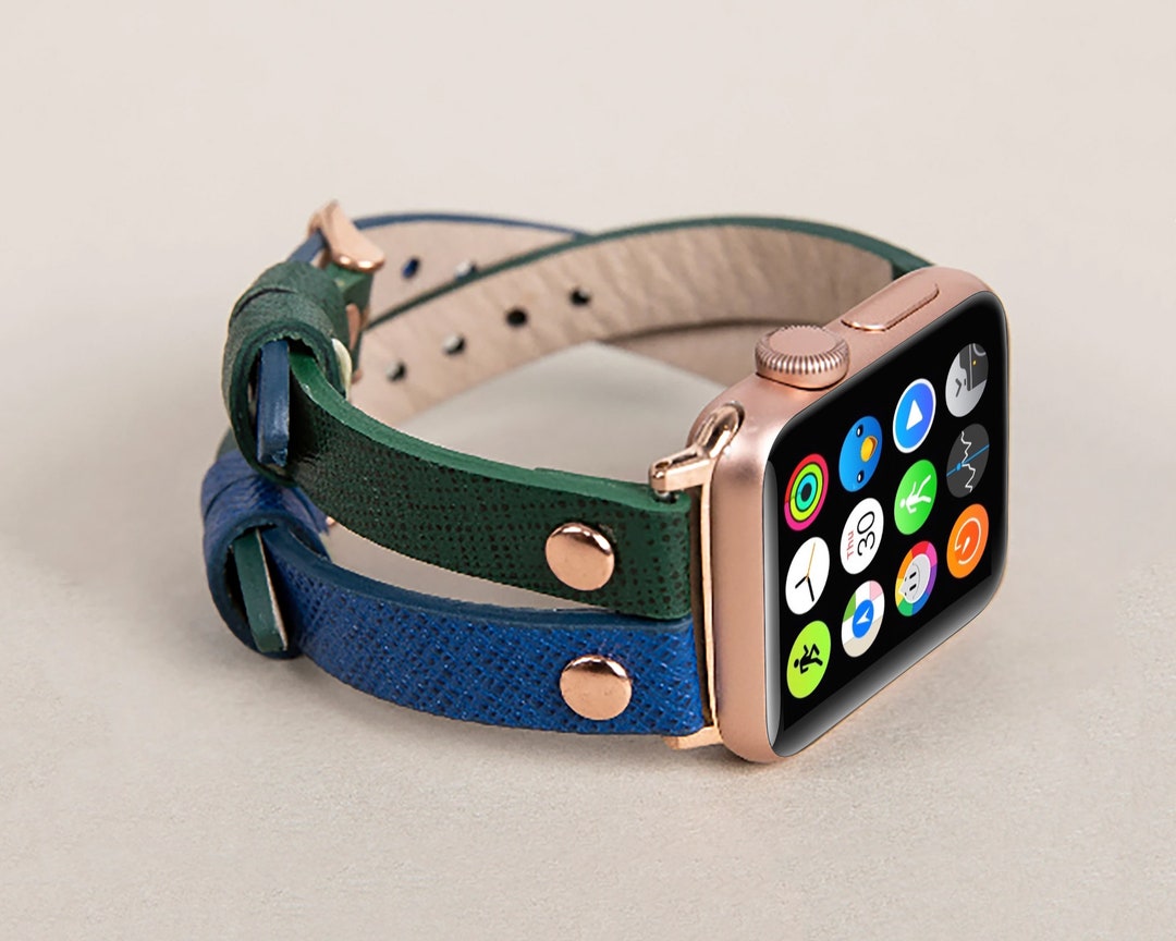 Dual Tour Leather Iwatch Strap, Personalized Apple Watch Band, Apple ...