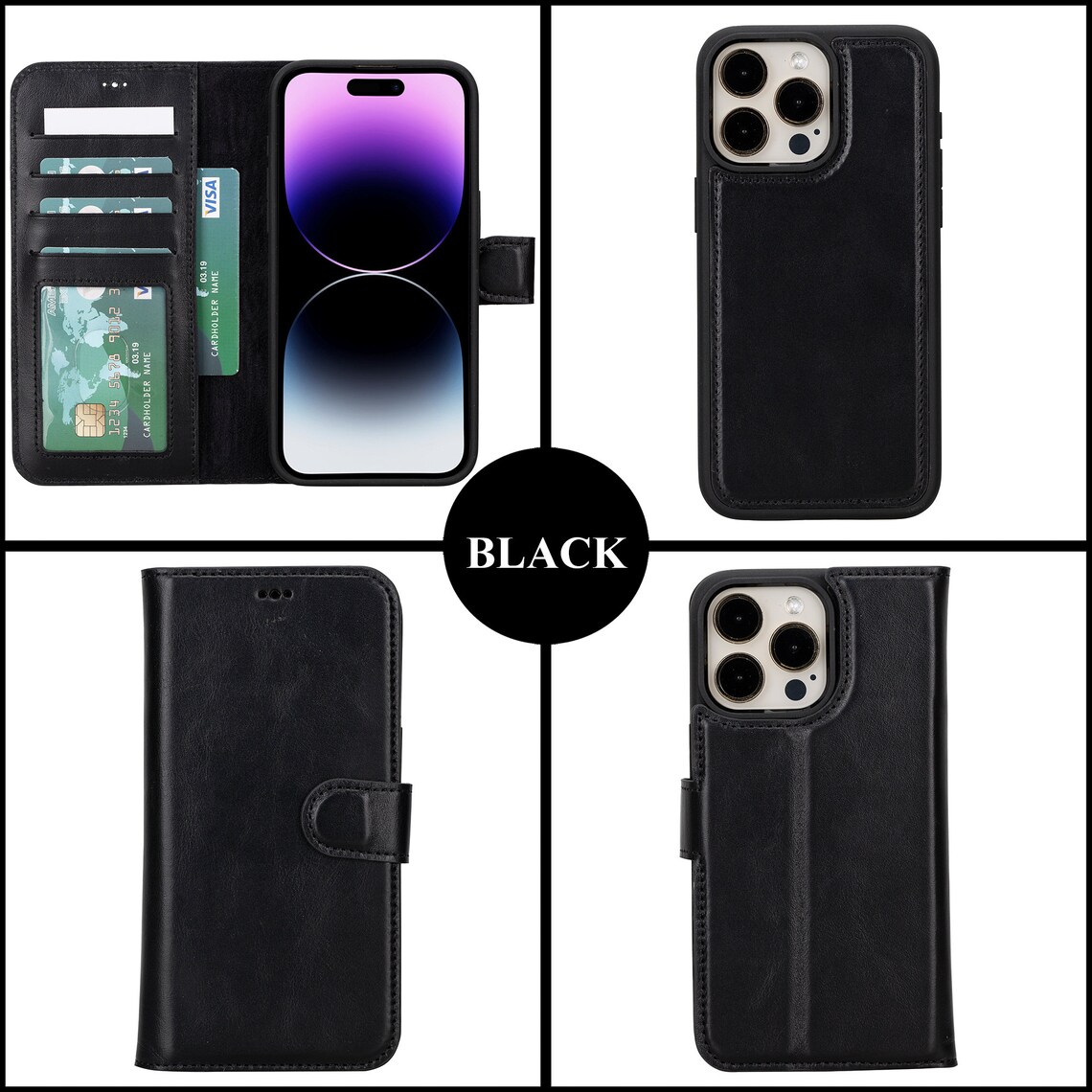 IPhone 16 Pro Wallet, iPhone 16 Pro Max Leather RFID Blocker Card ...