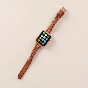 Brown Fitbit Versa 4 3 2 1 Lite Leather Braided Watch Band Fitbit Sense ...