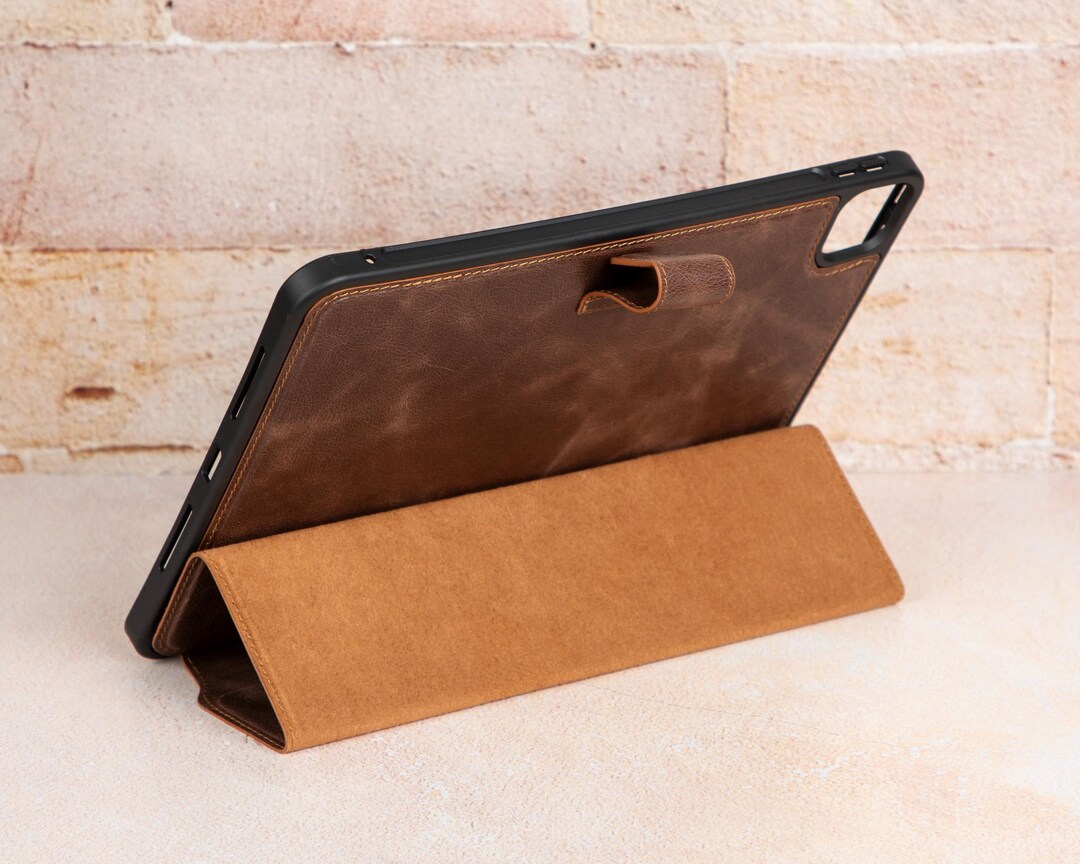 Leather iPad Pro 11" 2024 Case, iPad Pro 13" 2024 Leather Stand Wallet ...