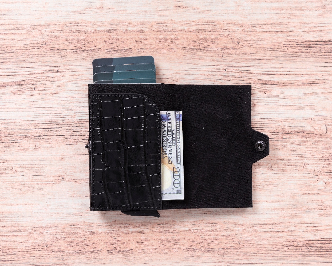 Leather Pop-up Wallet Personalized Wallet Man Wallet Handmade - Etsy