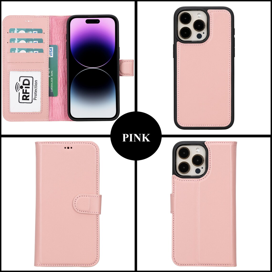 IPhone 16 Pro Wallet, iPhone 16 Pro Max Leather RFID Blocker Card ...