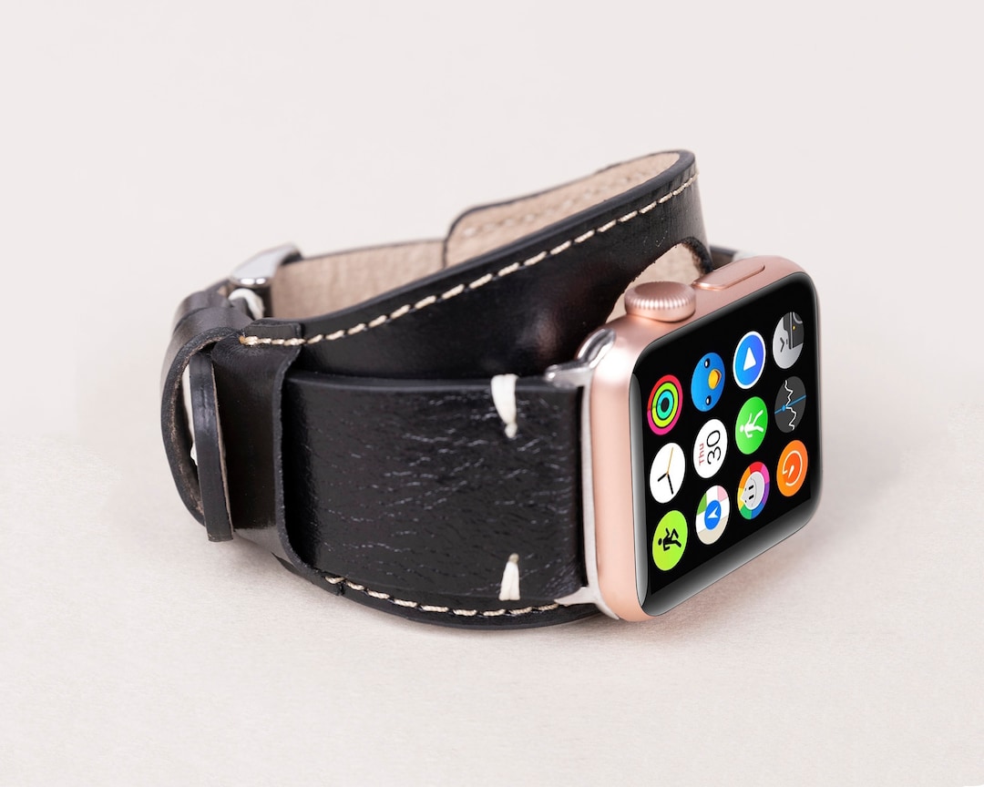 Leather Apple Watch Cuff Band, Customized Iwatch Strap, Leather Apple ...