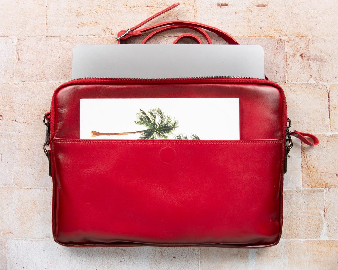 Super Slim Genuine Leather Laptop Bag for 14″ & 16″ – Sleeve With ...
