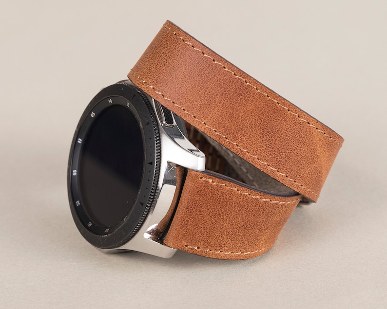 Double Wrap Leather Watch Band for Samsung Galaxy 20mm 22mm Galaxy ...