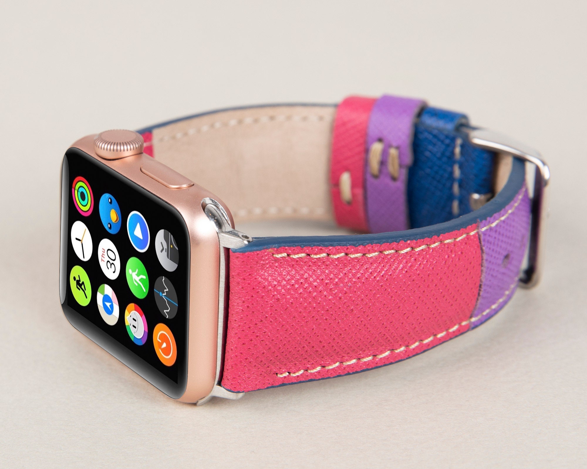 Personalized Bisexual Flag Fitbit Versa 4 3 2 1 and Lite Leather Watch ...