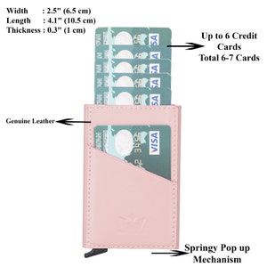 Leather Pop-up Wallet Minimalist Card Holder Slim Wallet - Etsy