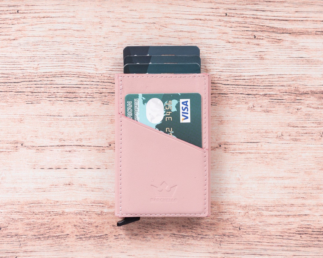 Leather Pop-up Wallet Minimalist Card Holder Slim Wallet - Etsy