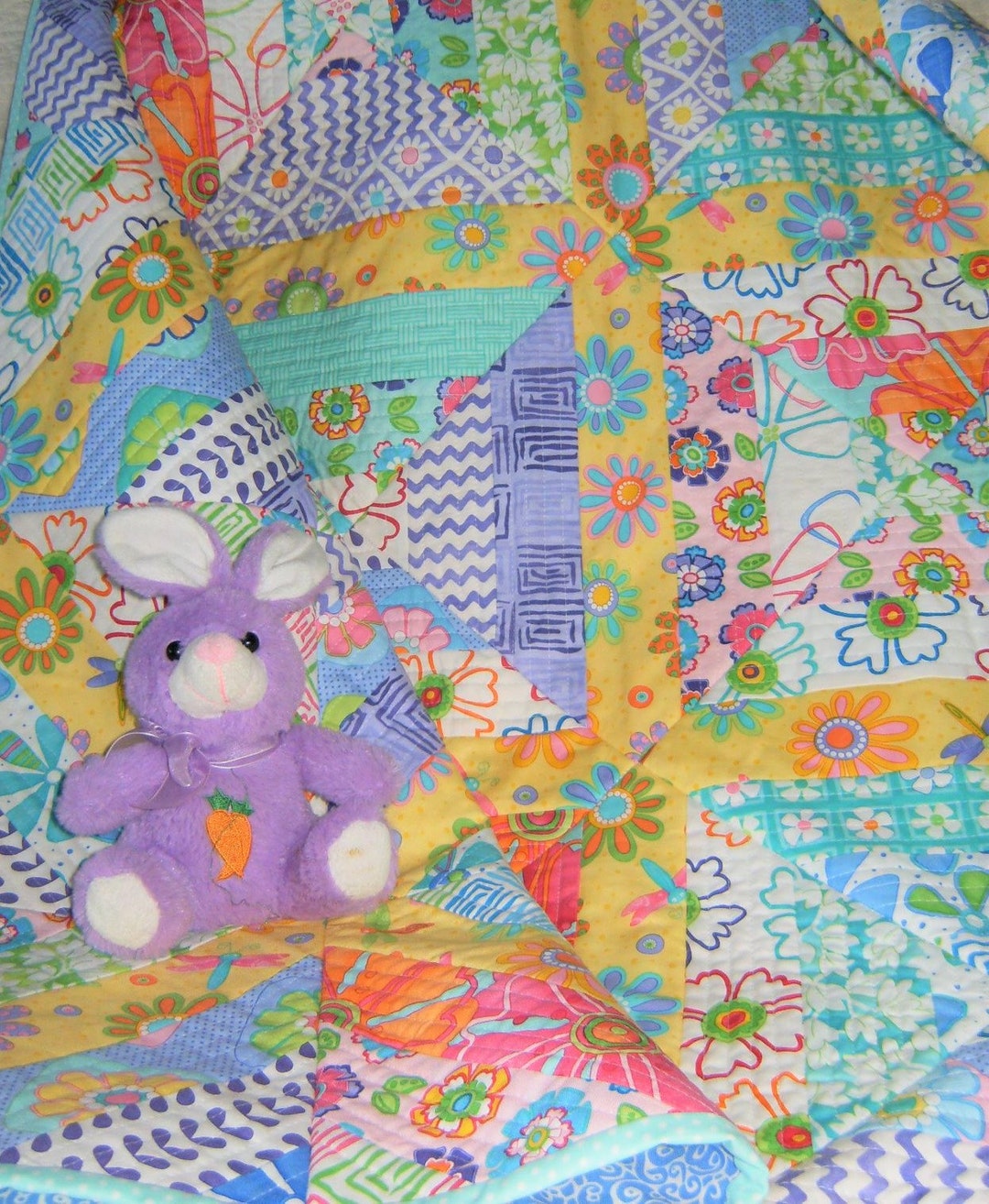 Girls Quilt 100% Cotton Quilt Bright Colors Girls Quilt - Etsy