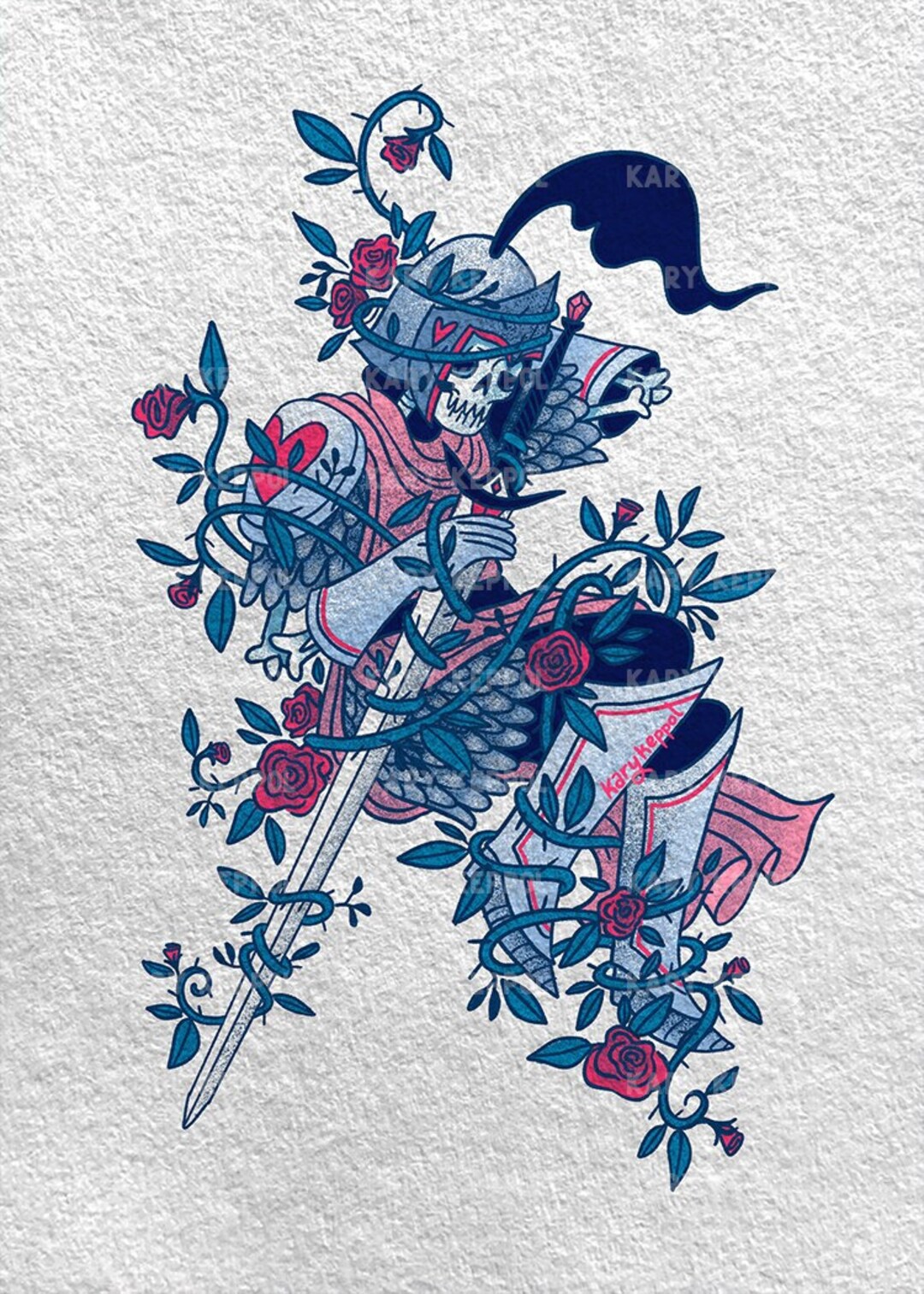 Print - Sleepy Knight - Etsy