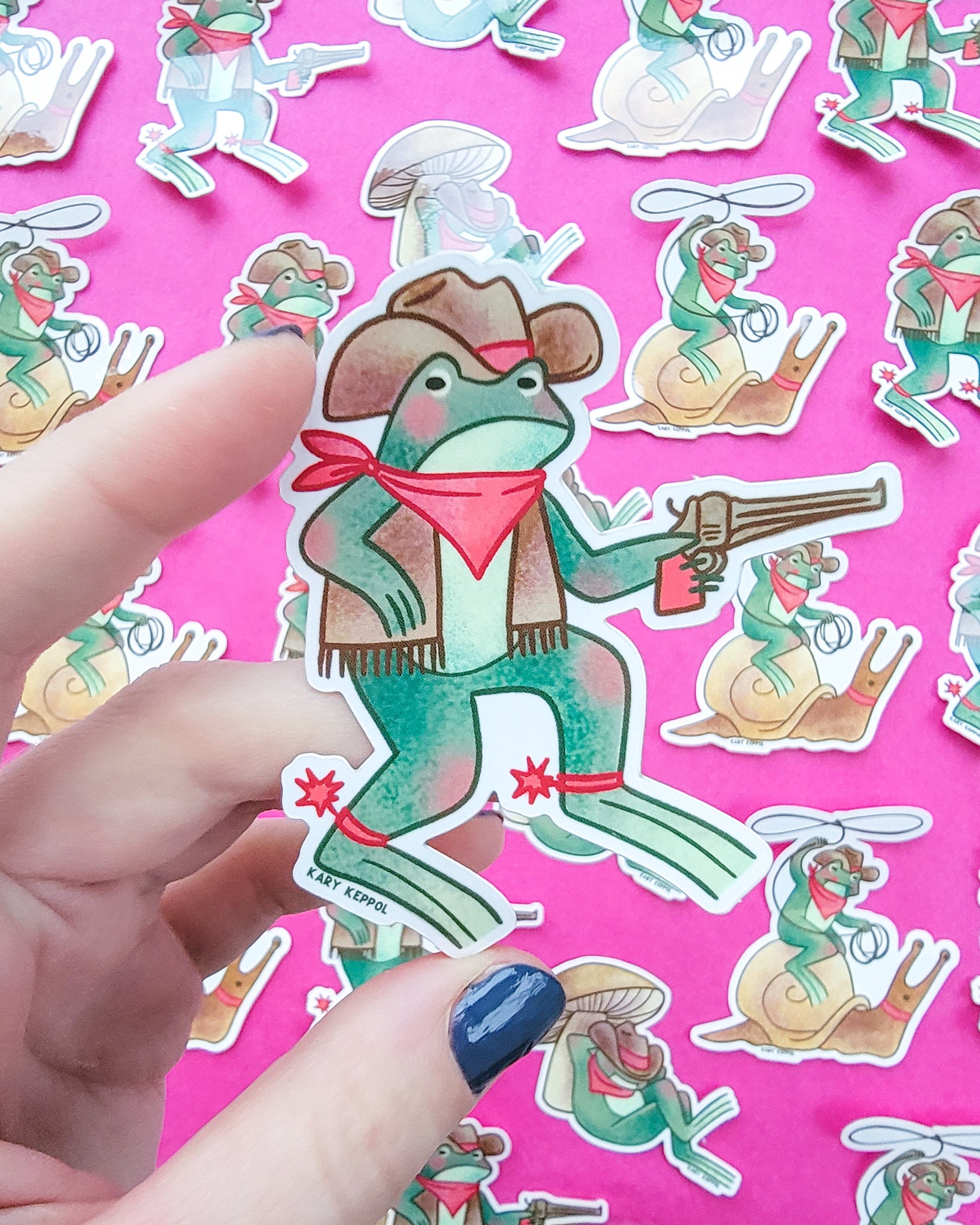 Sticker Cowboy Frog With a Gun - Etsy