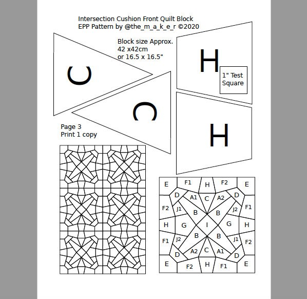 EPP Templates. English Paper Pattern. Intersection Large Quilt | Etsy