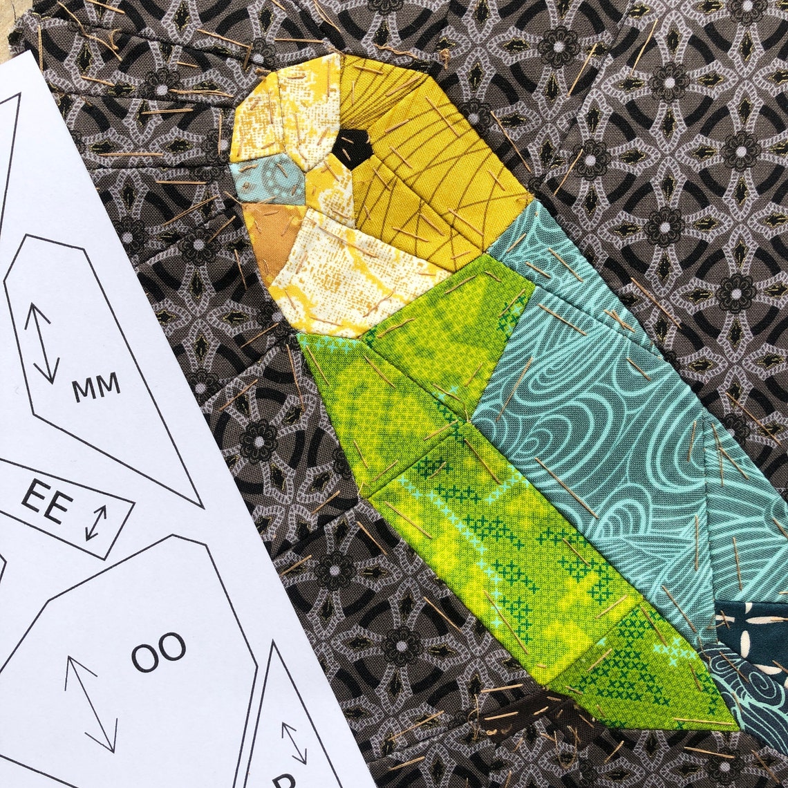 Digital Pattern. BUDGIE. EPP Templates. Bird Quilt Pattern. | Etsy