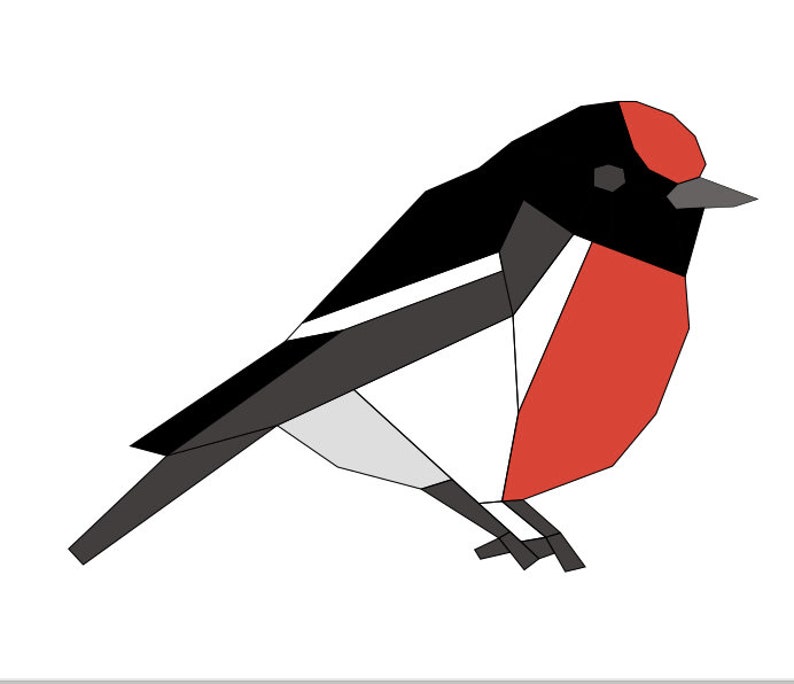 Digital Download. EPP Templates. RED ROBIN Bird Quilt Pattern. | Etsy