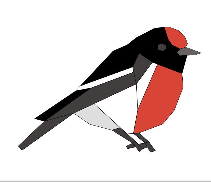 Digital Download. EPP Templates. RED ROBIN Bird Quilt Pattern. | Etsy