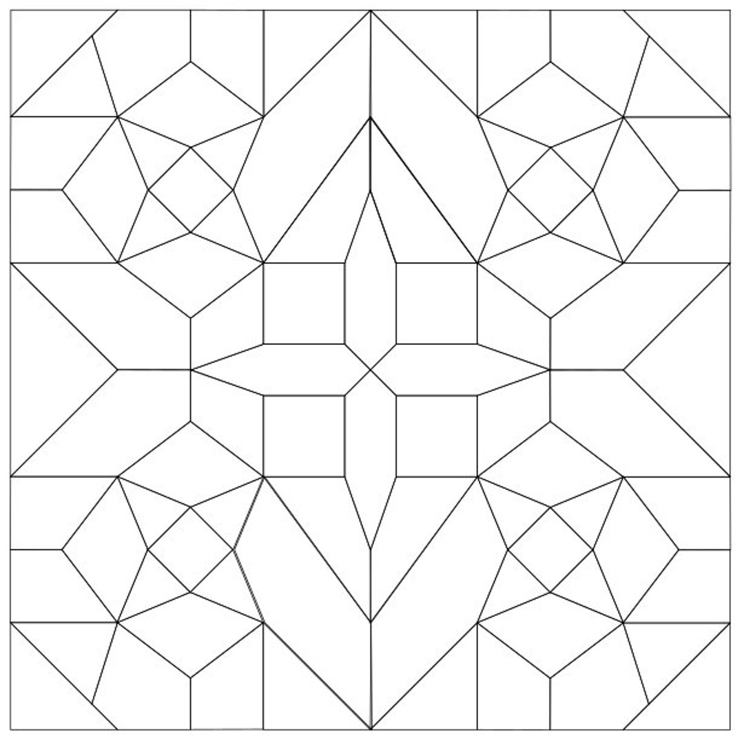 English Paper Piecing Pattern. Kaleidoscoping Quilt Block. Large Quilt ...