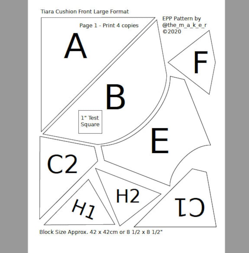 English Paper Piecing Templates. EPP Paper Pieces. Tiara Quilt | Etsy