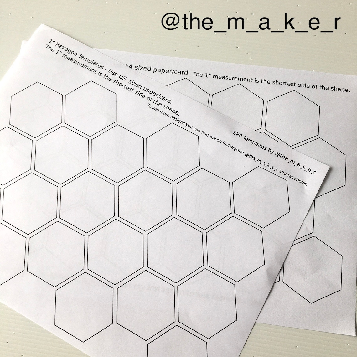Hexagons Printable EPP Templates. 1 Hexagons for English - Etsy