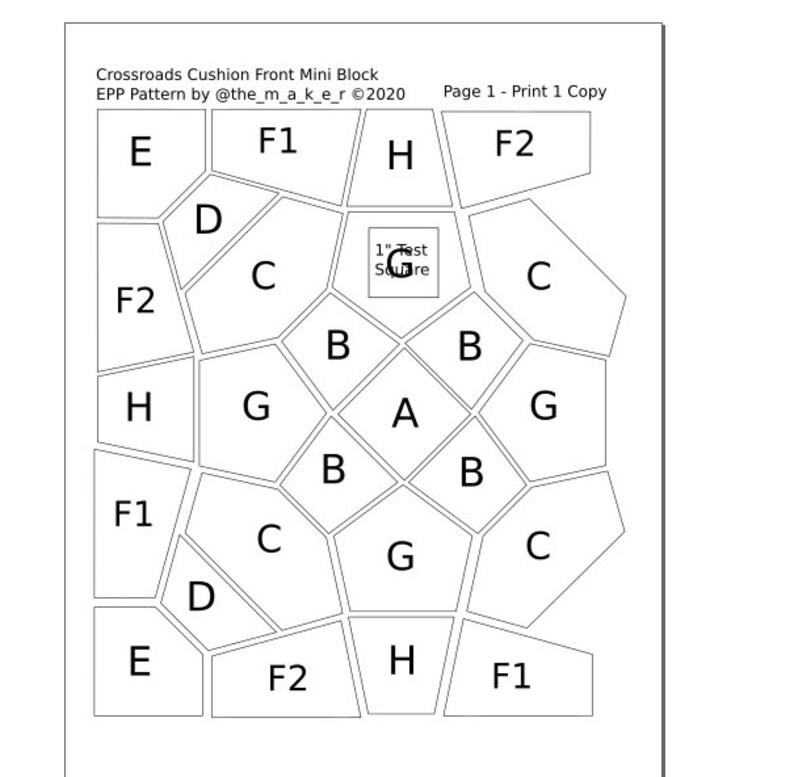 Crossroads Small Quilt Block. Paper Piecing Templates. EPP | Etsy