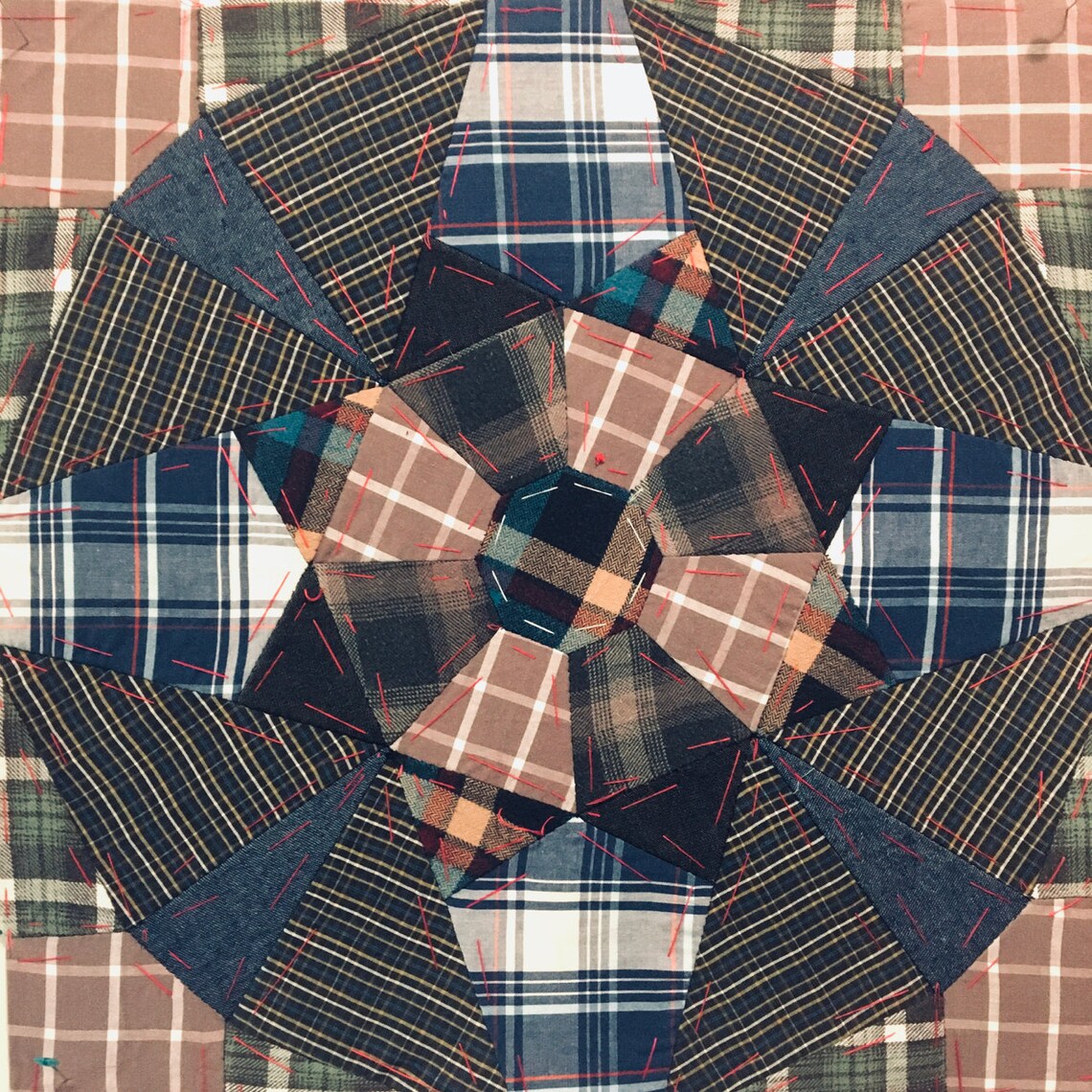 English Paper Piecing Pattern #shirtquiltblock. Large Quilt Block. PDF ...