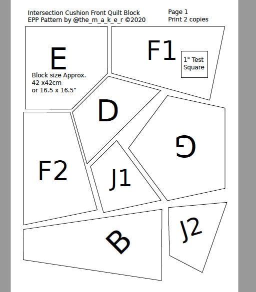 EPP Templates. English Paper Pattern. Intersection Large Quilt | Etsy
