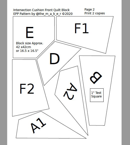 EPP Templates. English Paper Pattern. Intersection Large Quilt | Etsy