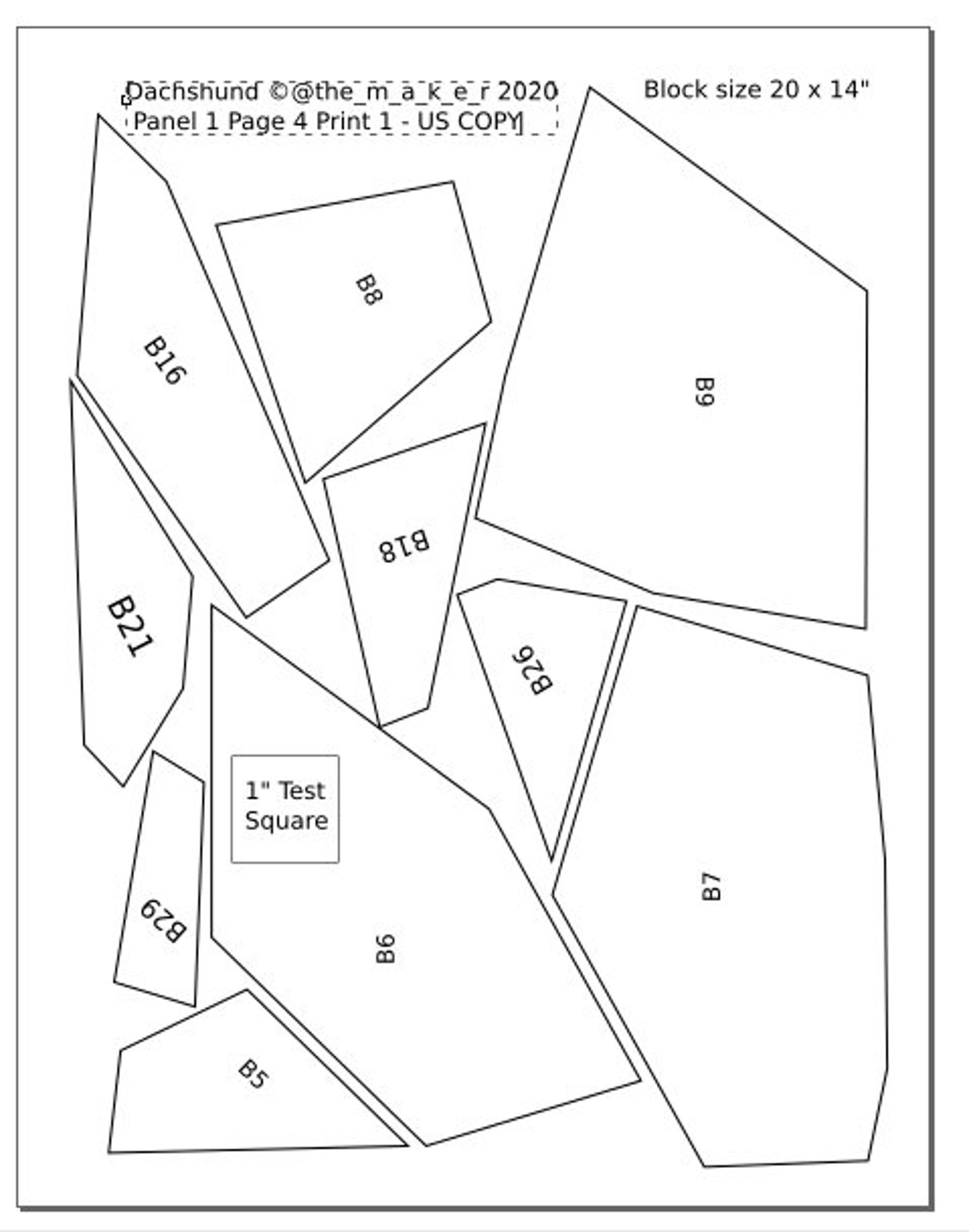 EPP Pattern Template. Dachshund Dog Quilt Pattern. English Paper ...