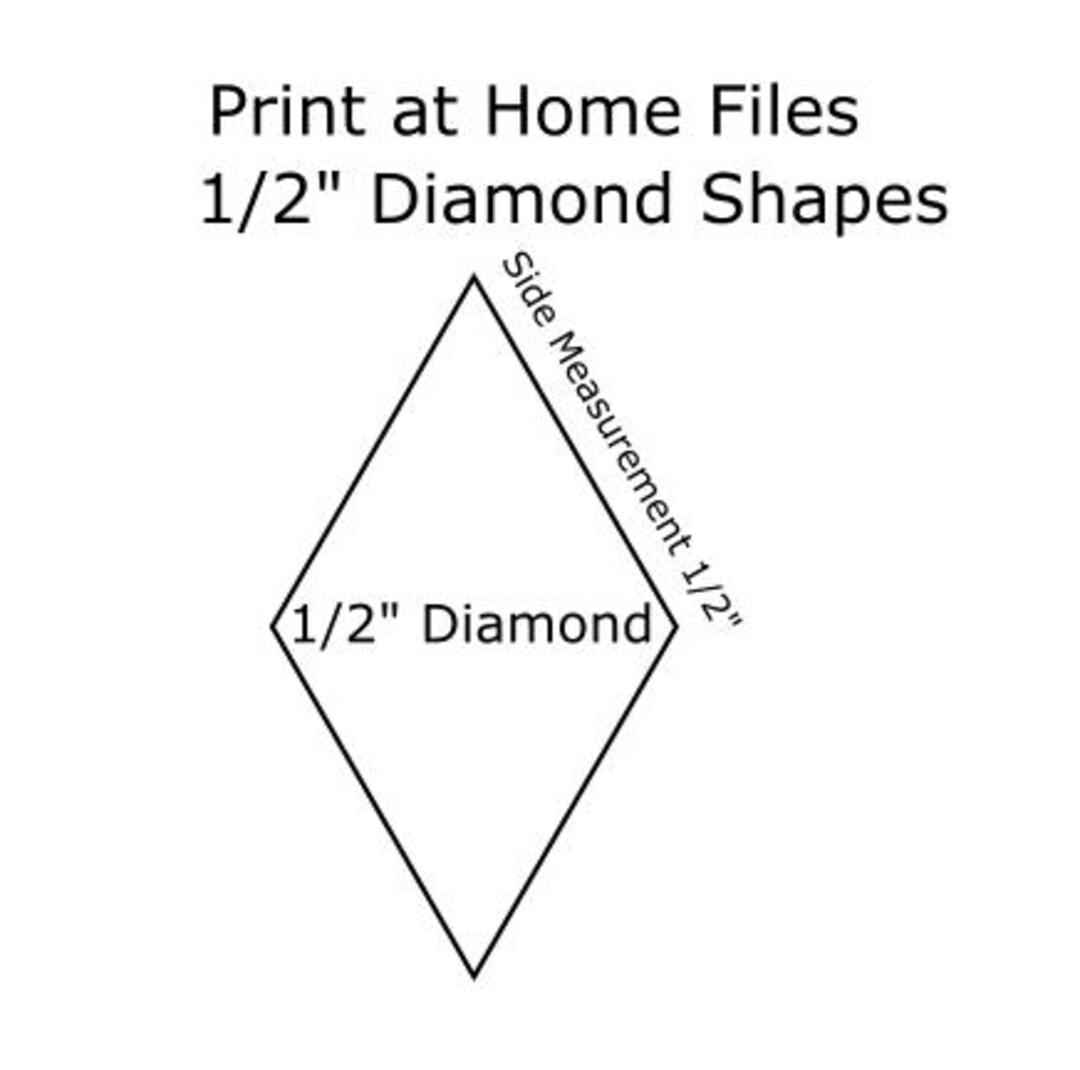 Printable EPP Paper Pieces Templates. 1/2" Diamonds for English Paper ...