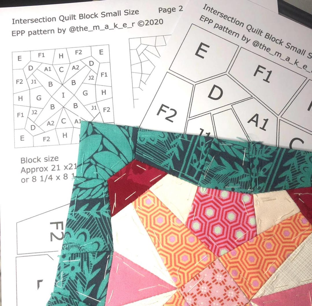 Intersection Small Quilt Block Pattern. EPP English Paper Piecing ...