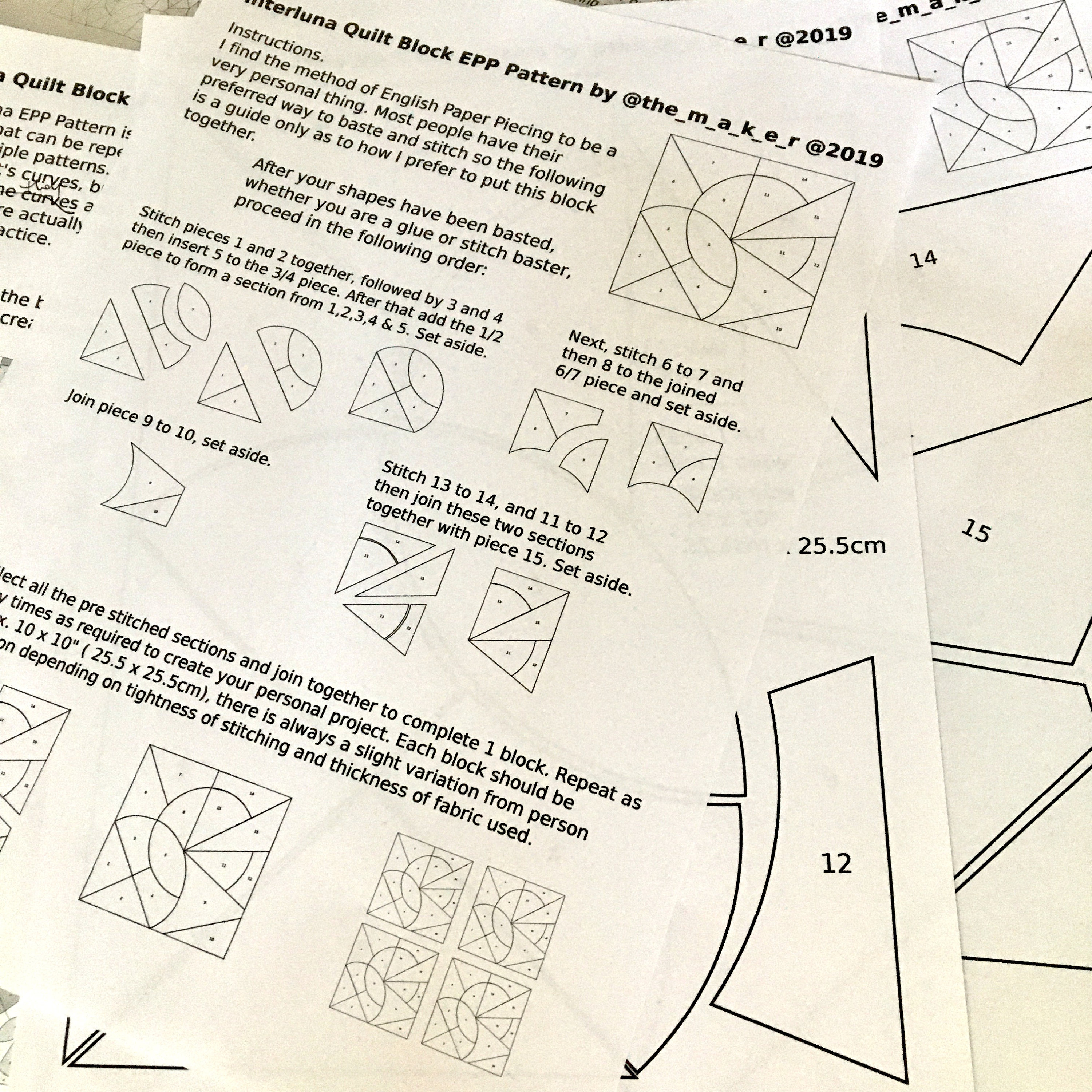 Quilt Pattern. English Paper Piecing. EPP Templates. INTERLUNA | Etsy