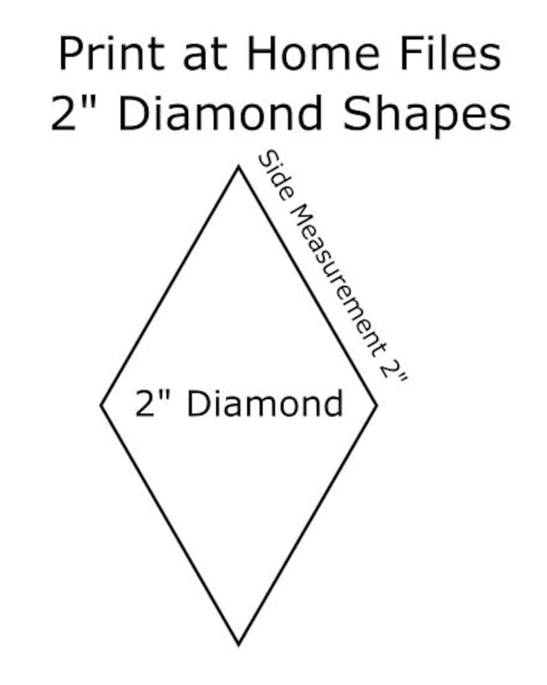 Printable EPP Paper Pieces Templates. 2" Diamonds for English Paper ...