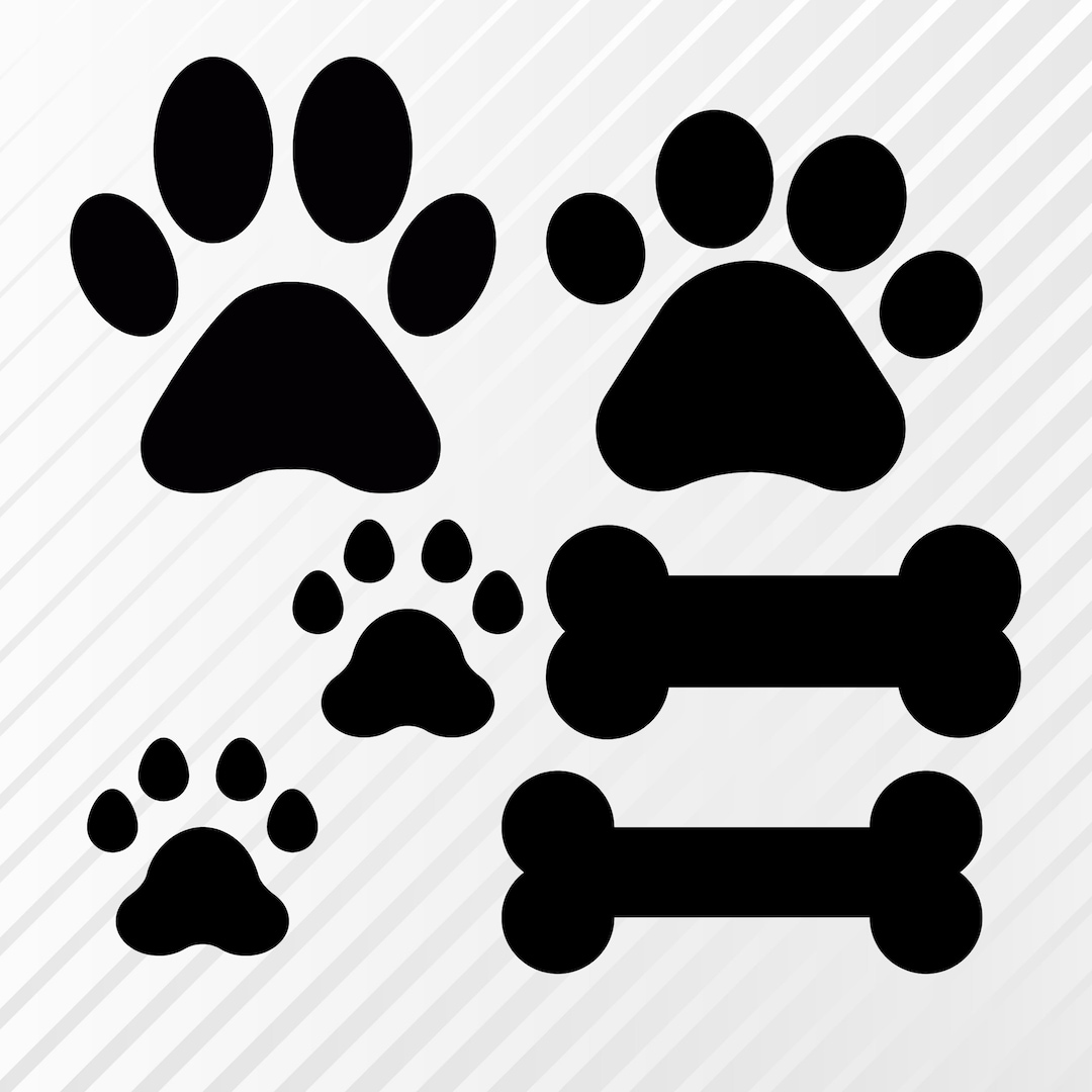 Paw Svg, Pet Paw Svg, Dog Bone, Dog Paw Svg, Cat Paw Svg - Etsy